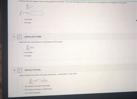 Solved Confirm That The Integral Test Can Be Applied To The Chegg Com