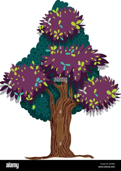 Exotic Tree With Nature Branches Leaves Vector Illustration Stock Vector Image Art Alamy