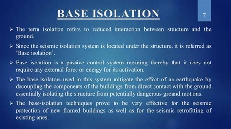 Base Isolation Of Structures