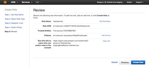 creating a role arn for integrating amazon web services aws in