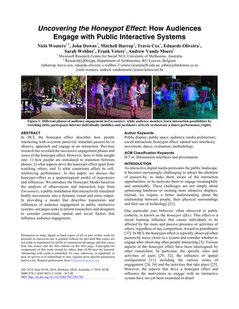Pdf Uncovering The Honeypot Effect How Audiences Engage With Public Interactive Systems