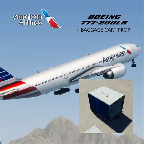 American Airlines Boeing 777 200lr Baggage Cart Prop Paradox Mods