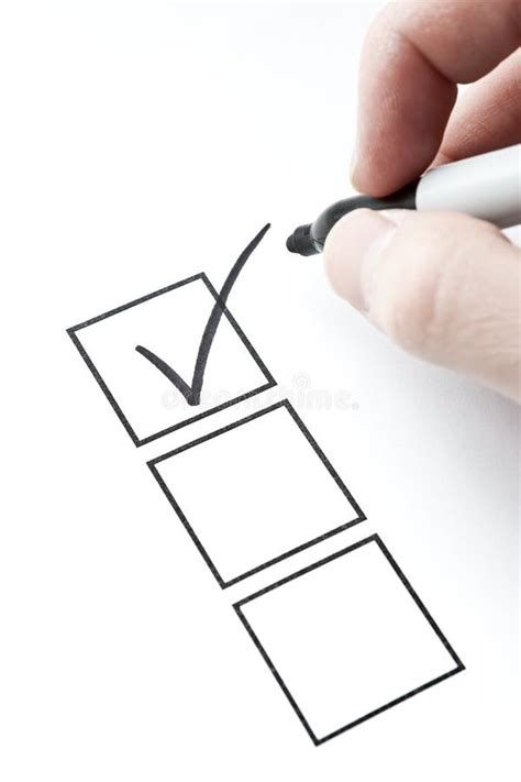 Survey Check Box With Green Checkmark And Pencil Stock Image Image Of Object Green 15118131