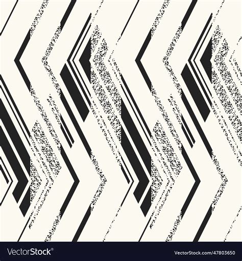 Monochrome Glitch Effect Textured Zigzag Pattern Vector Image