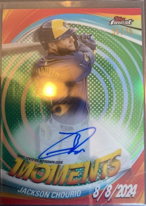 Jackson Chourio [green Refractor] Fma Jch Prices 2025 Topps Finest