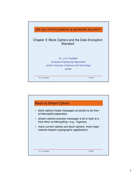 Pdf Chapter 3 Block Ciphers And The Data Encryption Standard Dr