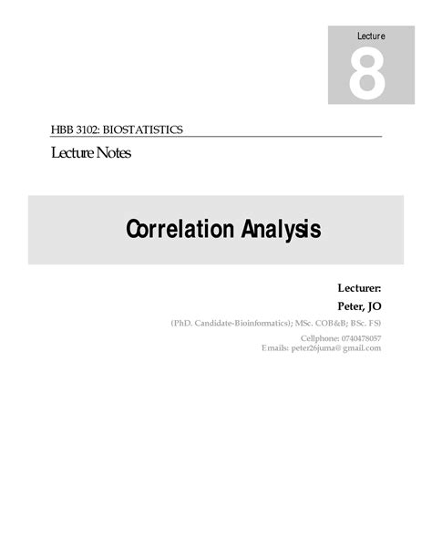 SOLUTION Biostatistics Correlation Analysis Studypool