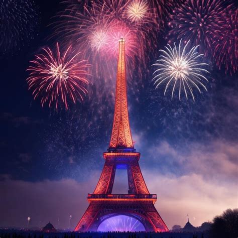 Premium Ai Image New Year The Tower Above Scattered Beautiful Fireworks 1