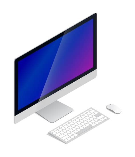 Premium Vector Computer Keyboard Monitor And Mouse Isometric
