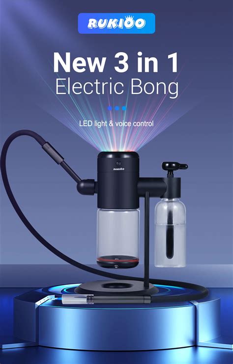Rukioo New Design Led Light Voice Control Hookah 3 Functions T Box