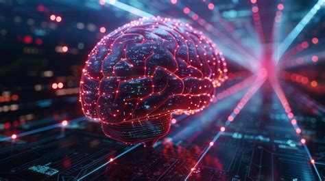 Futuristic Neural Network Linked To Data Storage Generative Ai Premium Ai Generated Image