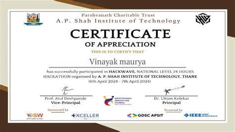 Vinayak Maurya On Linkedin Hackwave2024 Hackathon Innovation Technology Apshahinstitute
