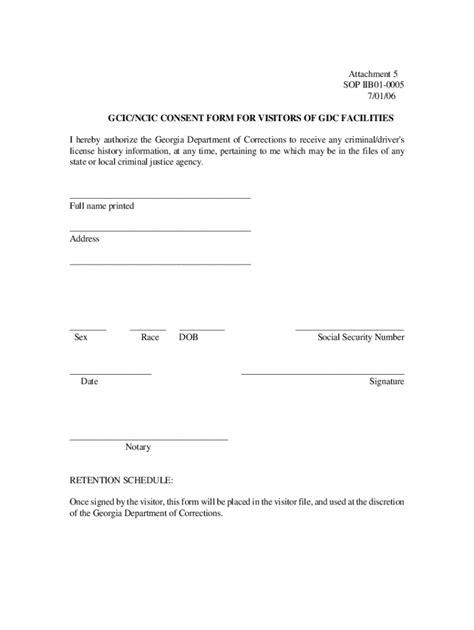 Fillable Online Gcic Ncic Consent Form Fill Online Printable