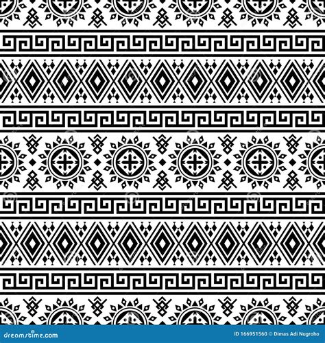 Diseño Del Patrón Azteca Étnico Ikat Ilustración Del Vector De Patrones