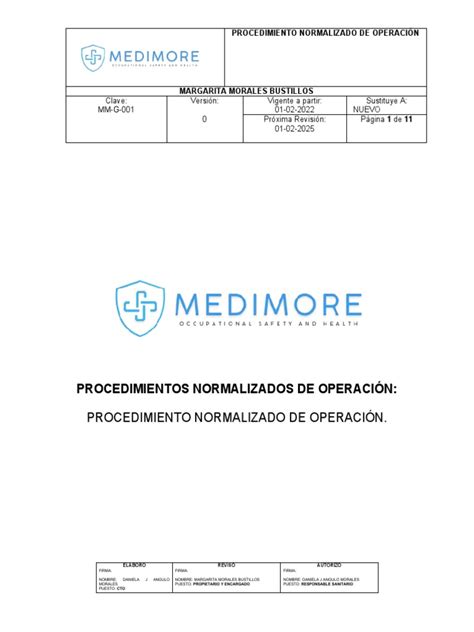 MM-G-001 Pno Procedimientos Normalizados de Operación | PDF