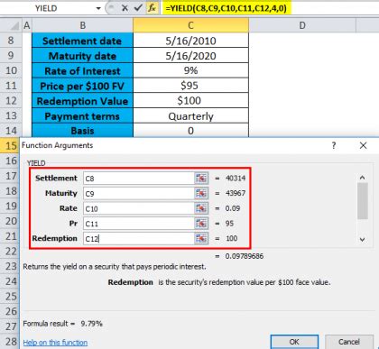 YIELD Function In Excel Formula Examples How To Use YIELD