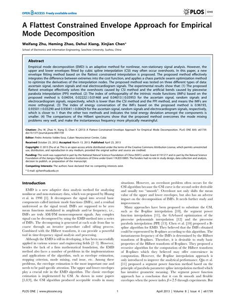 Pdf A Flattest Constrained Envelope Approach For Empirical Mode