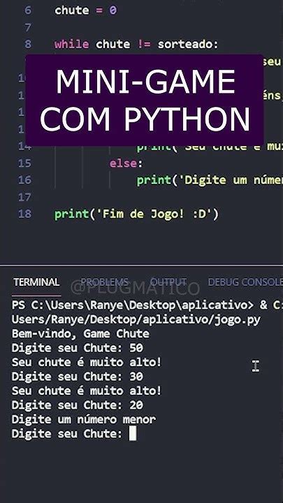 Pequeno Jogo Em Python 1min Shorts Youtube