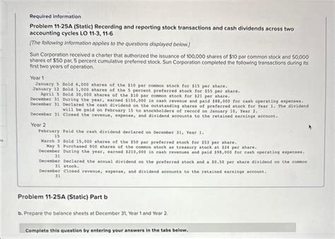 solved required information problem 11 25a static