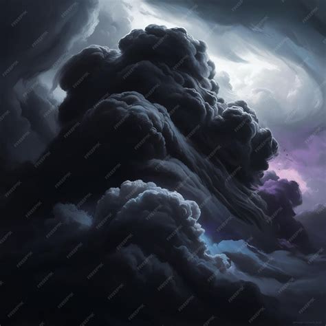 Ominous Skies Illustration Of Black Dark Clouds Premium Ai Generated