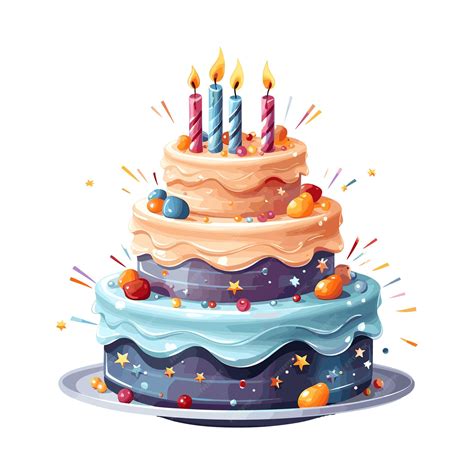 Premium Vector Birthday Cake On White Background Vector Illustration