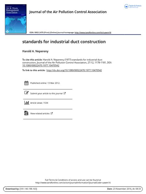 Standards For Industrial Duct Construction Pdf Duct Flow Specification Technical Standard