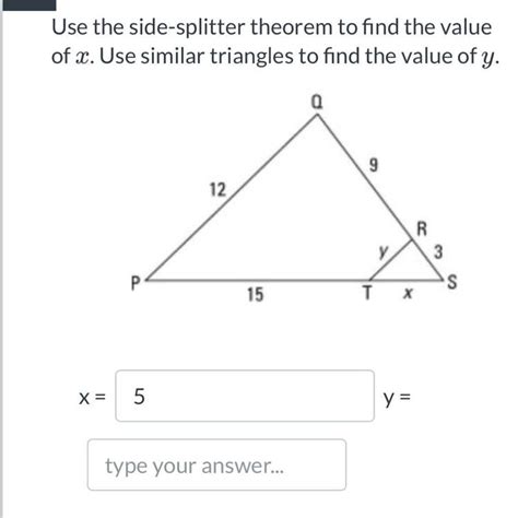Free Use The Side Splitter Theorem To Find The Value Of X Use