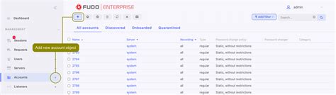 Creating A Forward Account — Fudo Enterprise 53 System Documentation
