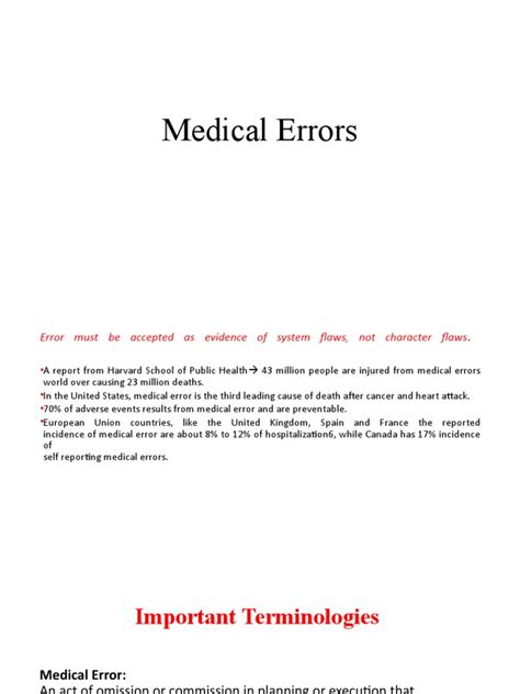 Medical Errors Pdf Medical Error Medicine