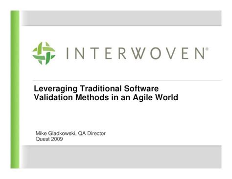 pdf leveraging traditional software validation methods in an