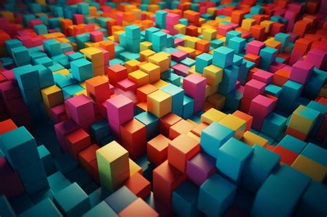 Premium Ai Image A Colorful Background With A Lot Of Cubes And The Word Cubes On It Generative Ai