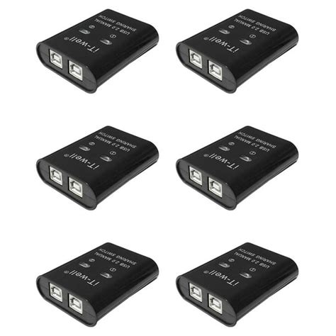6x Usb Printer Sharing Device 2 In 1 Out 2 Port Manual Kvm Switching Splitter Hub Converter