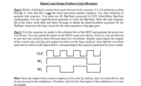 solved digital logic design problem total 100 points part