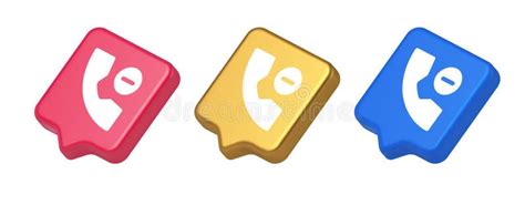 Phone Call Delete Contact Communication Button Voice Conversation Web Interface App 3d Speech
