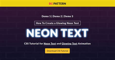 Css Tutorial For How To Create A Glowing Neon Animated Text Bg