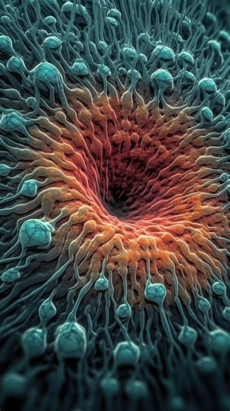 Premium Ai Image Vivid Colors Of Cilia On A Cell Surface Viewed