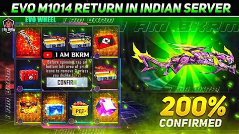 Evo M1014 Return Confirm Date M1014 Evo Free Fire Return Green Flame Draco M1014 Return