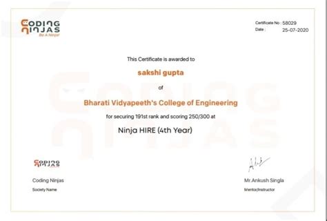 Sakshi Gupta On Linkedin Participated In Ninja Hire An Coding Event