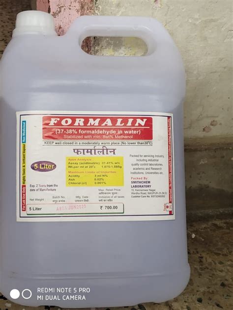 40 Formalin Solution 50 Kg Bag For Laboratory At ₹ 80litre In Nagpur