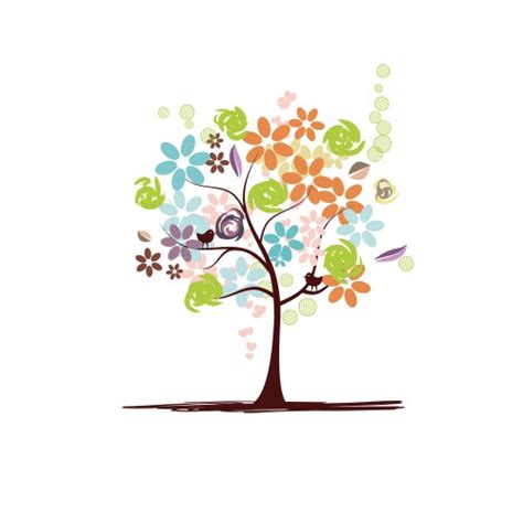 Tree With Flowers Royalty Free Vector Image VectorStock