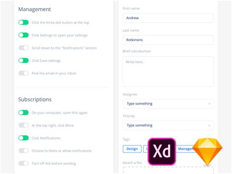 Adobe XD UI Kit Sample Free Xd Templates