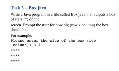 Solved Task 3 Boxjava Write A Java Program In A File