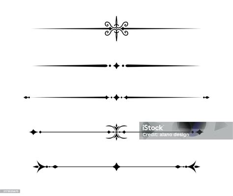 빈티지 장식 라인 세트입니다 텍스트 구분선 선 테두리 선 구분 기호 테두리 빈티지 구분선 밑줄 요소 벡터 일러스트 레이 션 페이지 책에 대한 스톡 벡터 아트 및 기타 이미지
