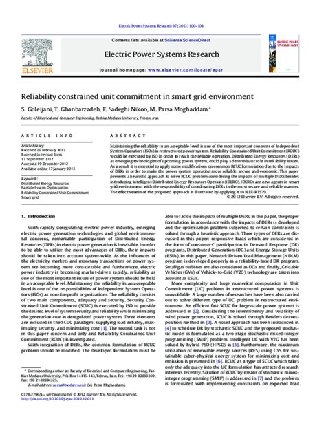 Pdf Reliability Constrained Unit Commitment In Smart Grid Environment