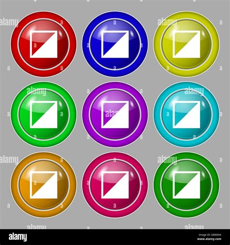 Contrast Icon Sign Symbol On Nine Round Colourful Buttons Vector Stock Vector Image And Art Alamy