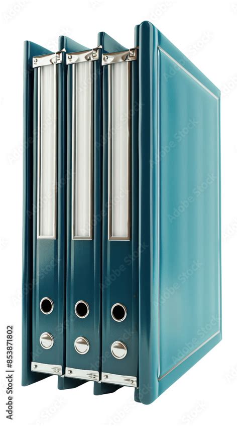 Three Blue File Binders Standing In A Row Perfect For Keeping Office