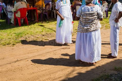 Candomble Members Are Seen During A Religious Demonstration Editorial