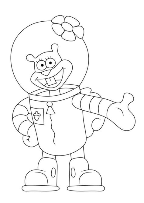 Basic Sandy Cheeks Coloring Page Download Print Or Color Online For Free