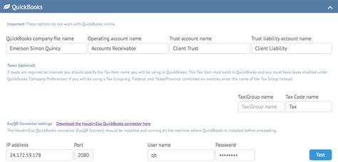 Quickbooks Connector Overview HoudiniEsq Knowledge Base Archive