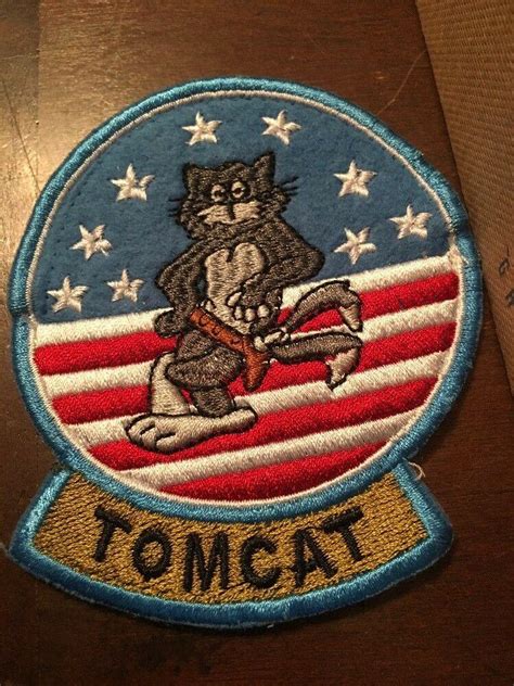 Original 1980s Usn Us Navy F 14 Tomcat Pilot Flight Suit Patch